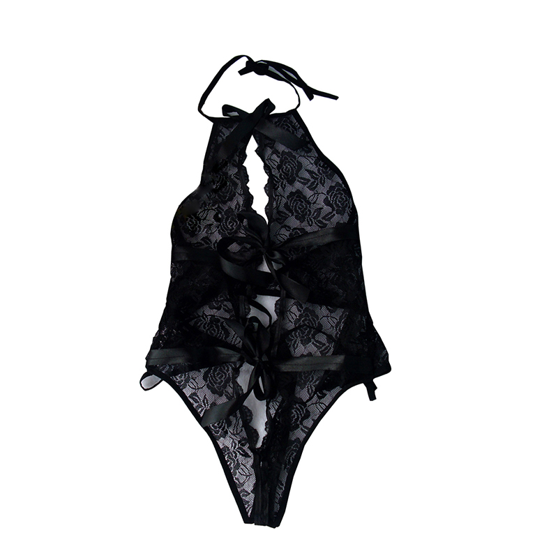 Women Sexy Lingerie Sheer Stretch Lace Teddy One Piece Thong Bodystocking