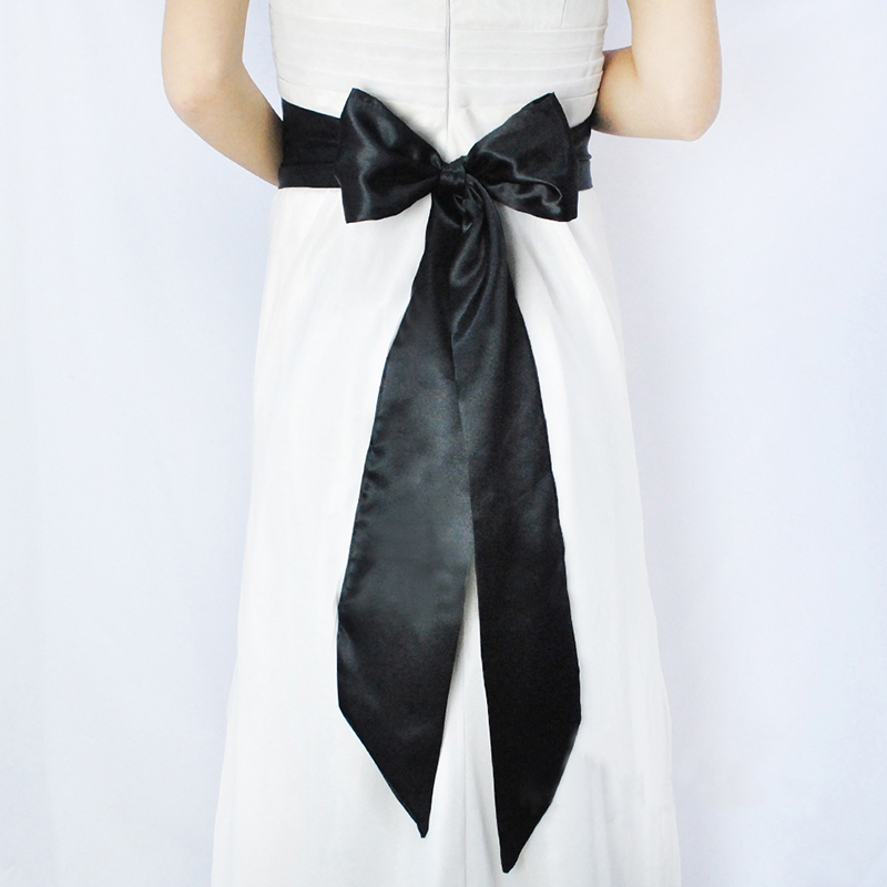 Womens Elegant Bowknot Satin Ribbon Waistband Waist Belt Wedding Sash ...