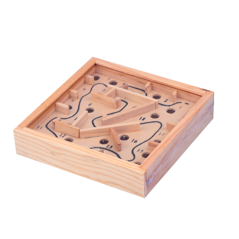 1PCS New Chic Small Wooden Maze Metal Balls Handcraft Game Puzzle Kids ...