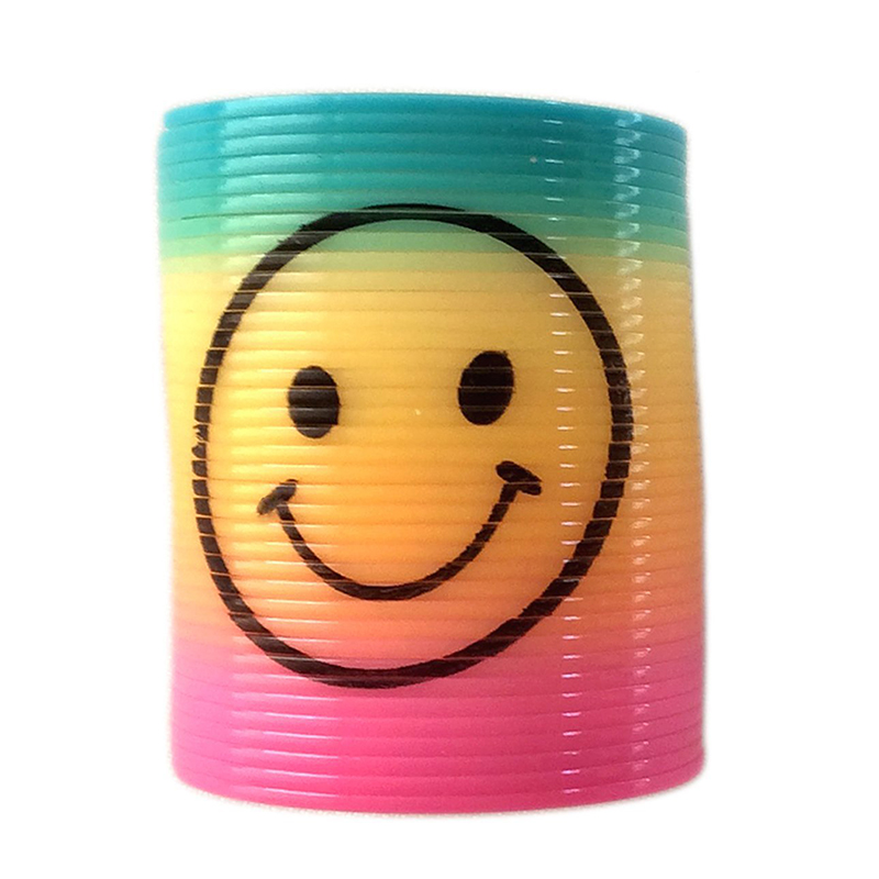 12pcs Mini Plastic Slinky Face Springs Rainbow Party Bag Fillers Toys ...