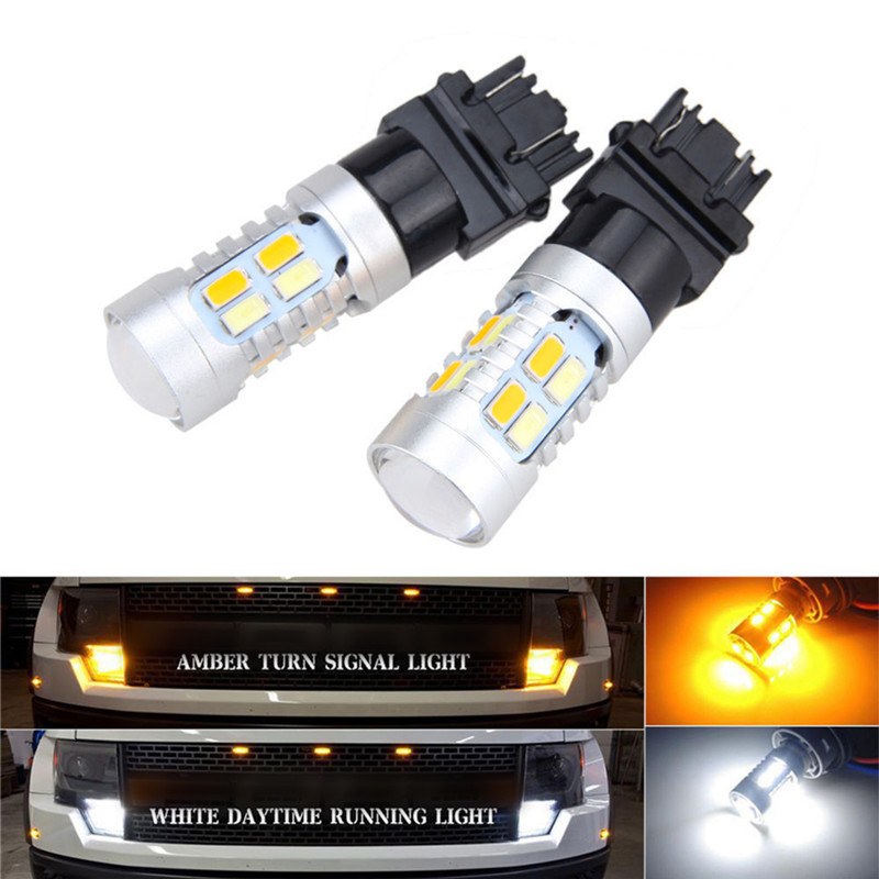 Buy High Power 3157 Dual-Color Switchback 20-SMD-5730 LED Bulbs Turn ...