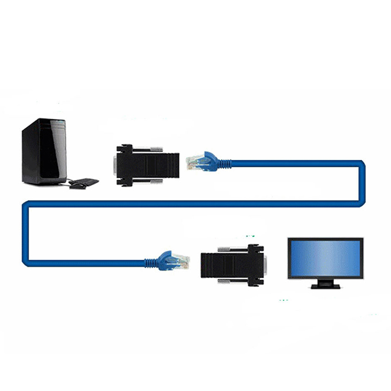 Adaptor extender VGA tata la CAT5 / CAT6 / RJ45 Ethernet mama ...