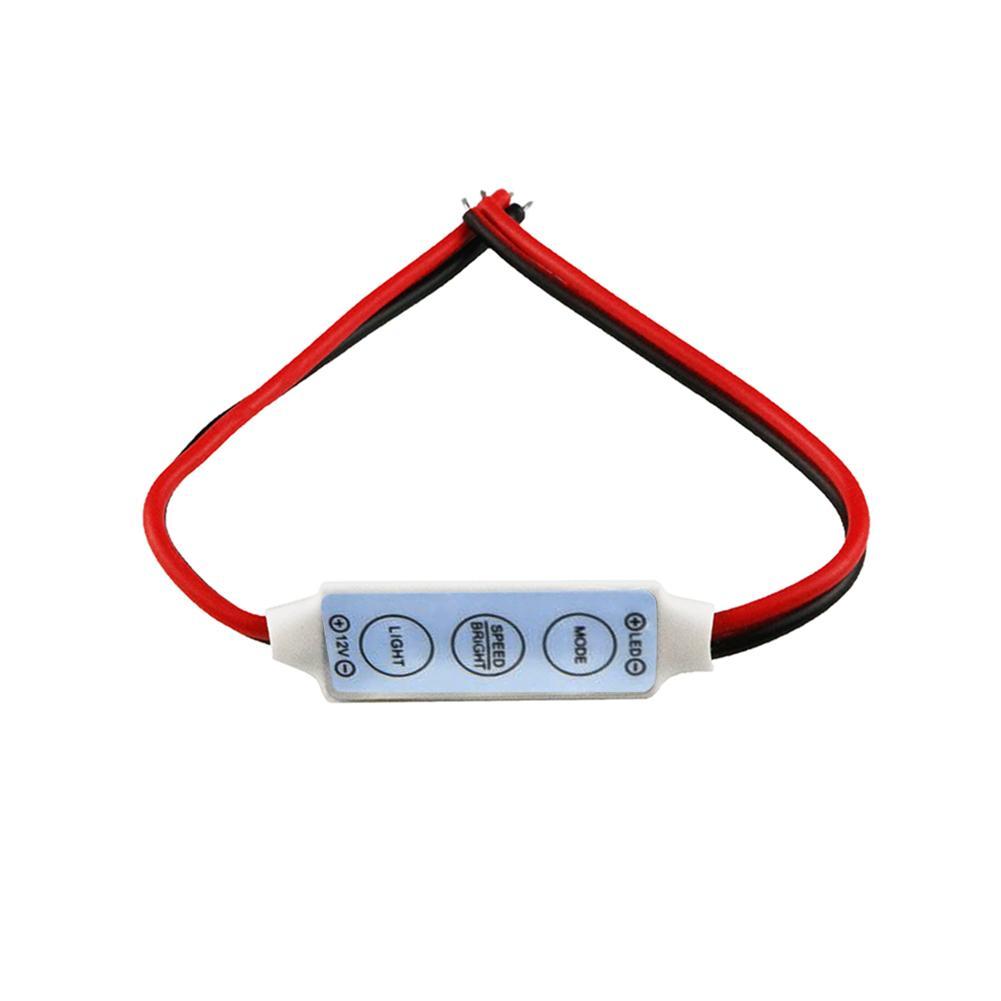 Buy 12 24V Mini In-Line LED Light Strip Dimmer Controller With 3 Key On ...