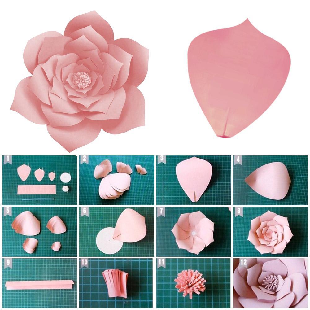 30cm Paper Flower Backdrop Wall Large Rose Flowers DIY Scrapbook Party 